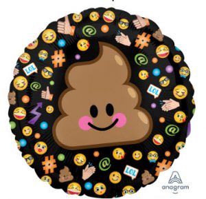 18" LOL Poop Emoticon Helium Filled Foil Balloon - Play Fun Party, LLC