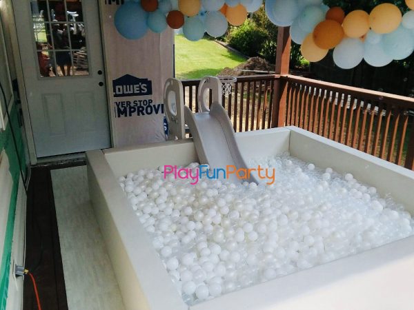 White Ball Pit Rental - PlayFunParty Indoor Play Space-Fuquay Varina, NC